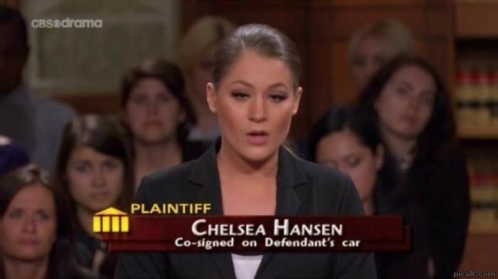 CHELSEA HANSEN Co-signed on Defendant's car - Picalt