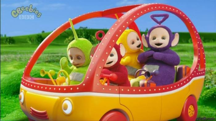 The Teletubbies were All Getting into The Tubby Car & They're all ...