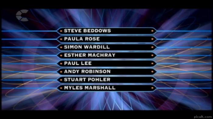 STEVE BEDDOWS PAULA ROSE SIMON WARDILL ESTHER MACHRAY PAUL LEE ANDY ...