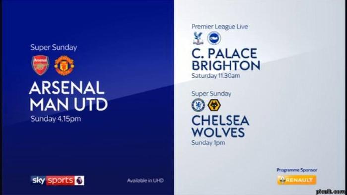 Super Sunday ARSENAL v MAN UTD Sunday 4.15pm Premier League Live C ...