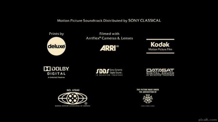 Motion Picture Soundtrack Distributed by SONY CLASSICAL Prints by ...