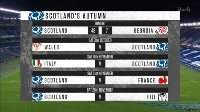SAT 14th NOVEMBER ITALY v SCOTLAND SAT 21st NOVEMBER SCOTLAND v FRANCE ...