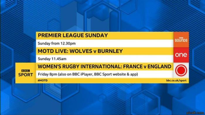 PREMIER LEAGUE SUNDAY BBC SOUNDS Sunday from 12.30pm MOTD LIVE: WOLVES v BURNLEY one Sunday 11 ...